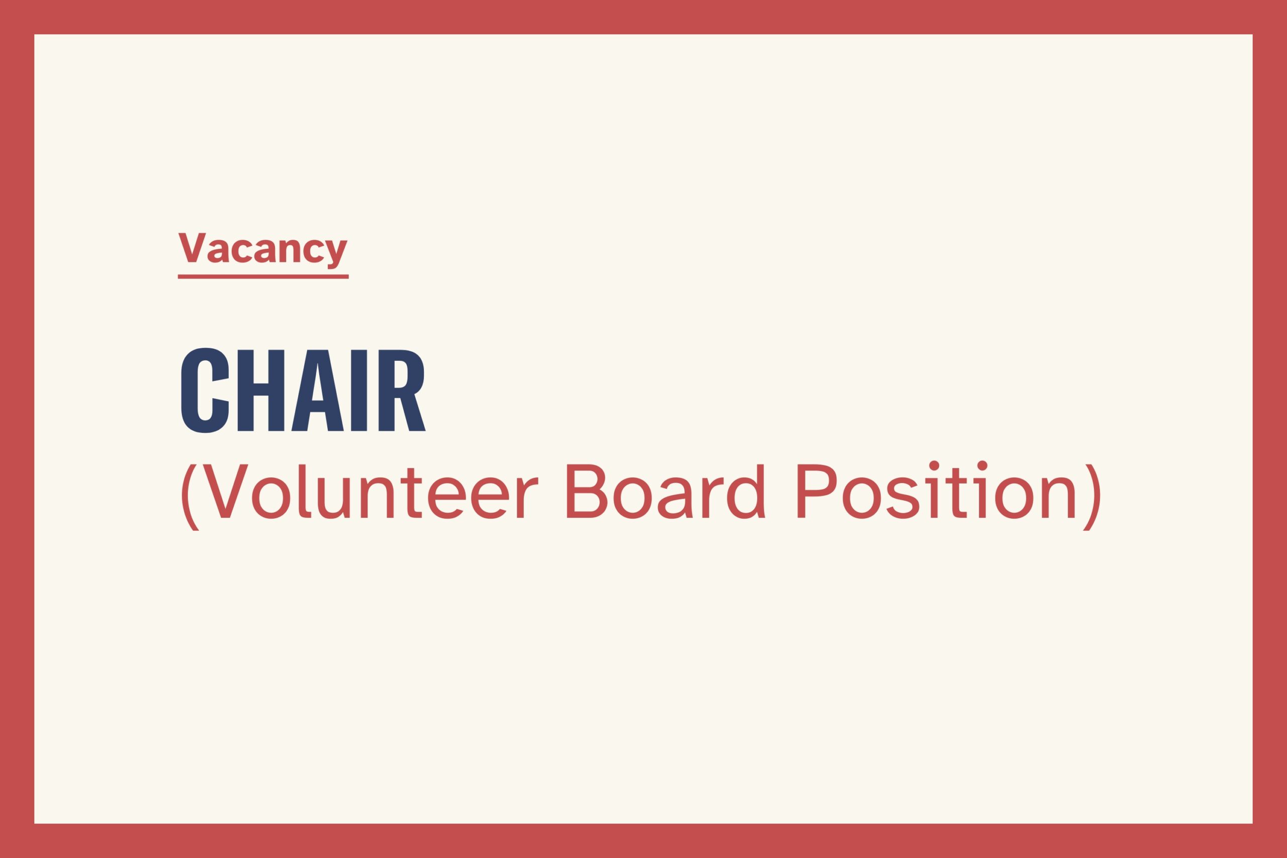 Vacancy: Chair (Volunteer Board Position) - The Nuhanovic Foundation